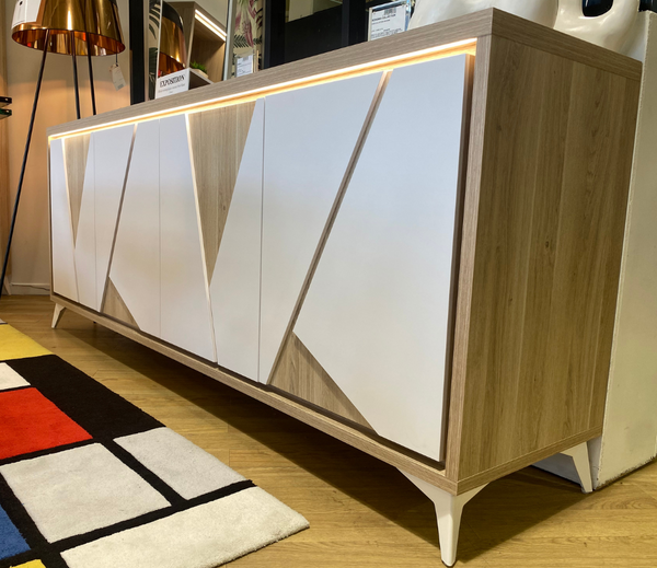 Buffet bois naturel laque blanc mat - Souffle d'intérieur - Souffle D'intérieur