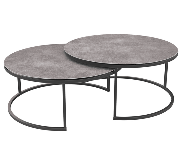Table Basse Ronde Gigogne Vitaly En Céramique Argile Akante Souffle