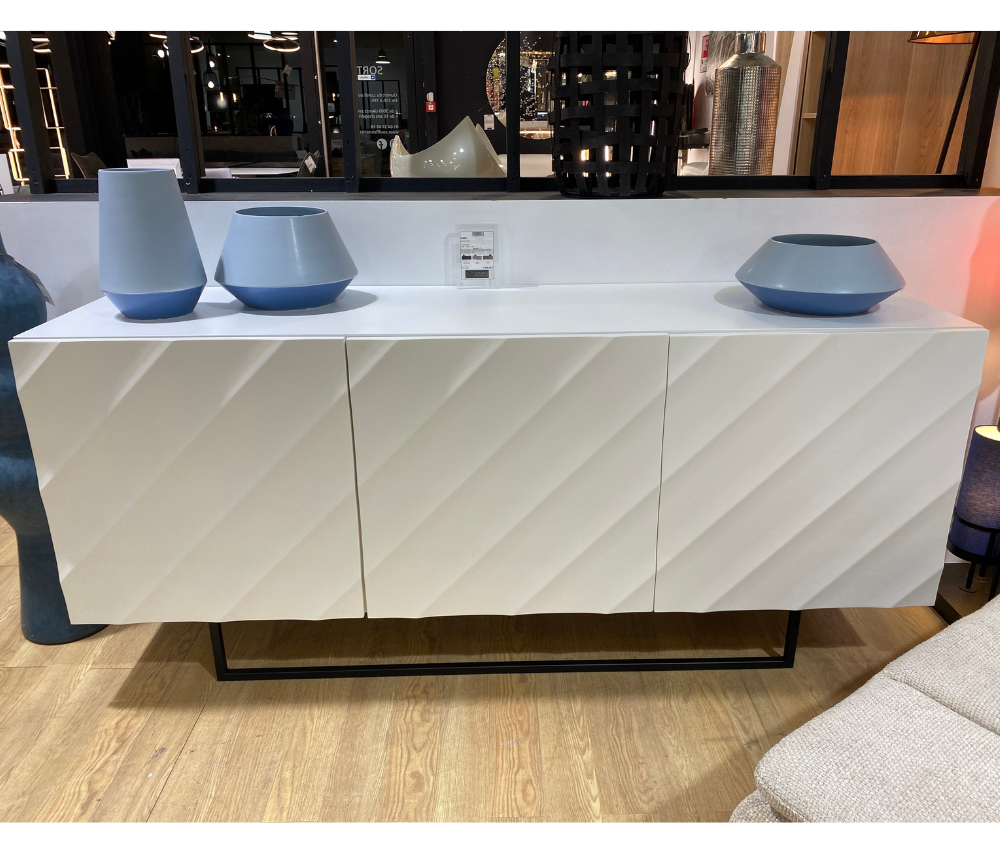 Buffet salle à manger bas blanc laqué mat - Souffle d'intérieur ...