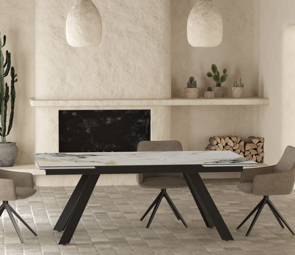 Table céramique extensible calacatta rectangulaire | Achat en ligne ...