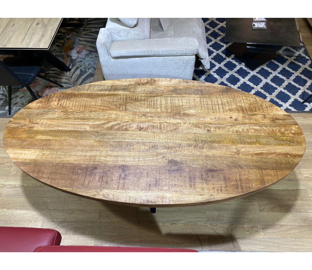 Table Ovale à Manger en Bois massif Manguier - Souffle d'Intérieur - Souffle D'intérieur