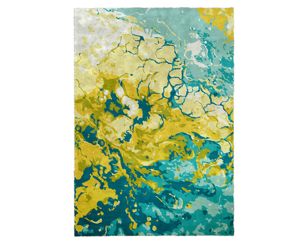 Tapis salon coloré bleu vert - Aquarelle - Souffle d'intérieur ...